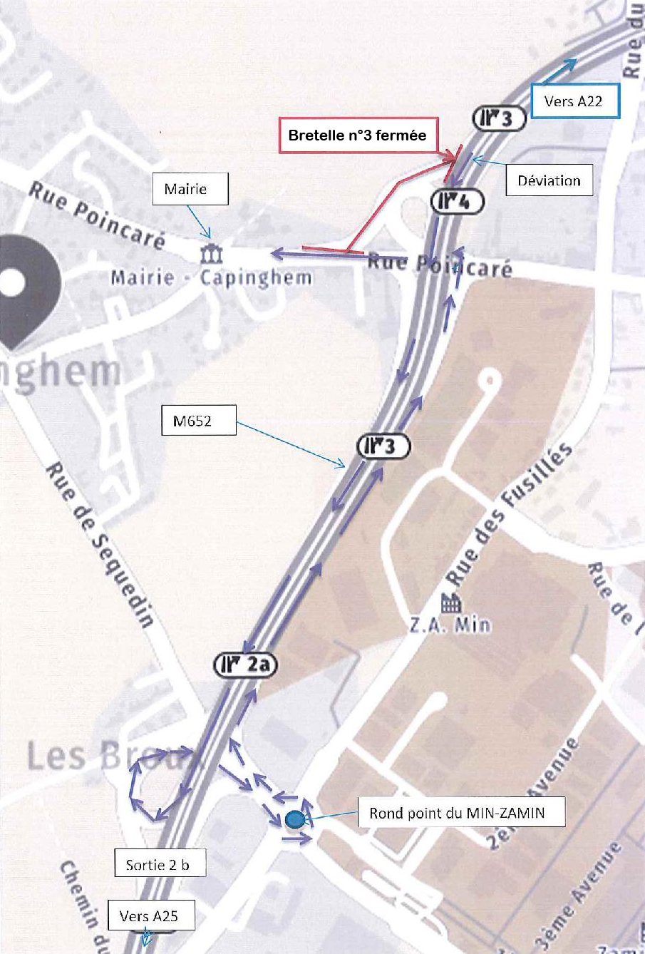 Capinghem - À compter du 02 novembre 2021, fermeture de la bretelle de ...